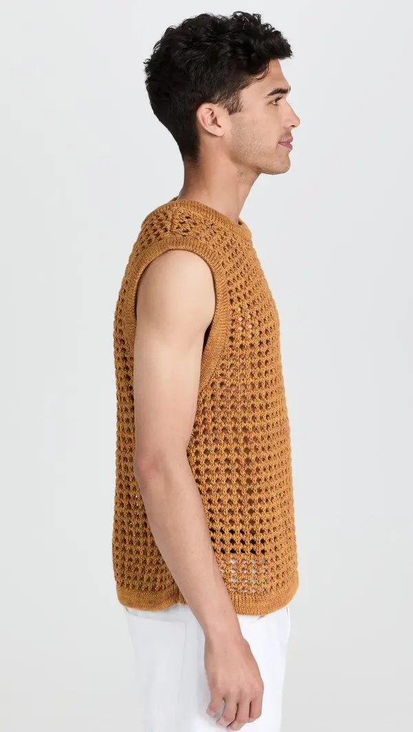Nicholas Daley Crochet Vest In Orange Mustard - 70% Off | Editorialist